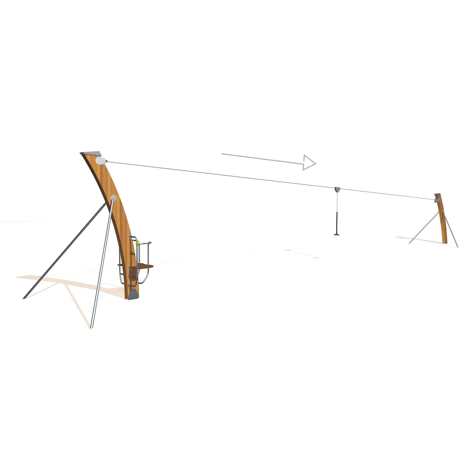 Cableway (on a level ground) playground play equipment installer